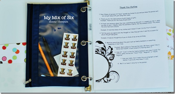 My Mix of Six: Thank You Binder